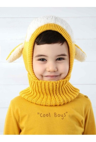 Ada Bebek Çocuk Sarı Kuzucuk Çocuk Örme Yün Atkı Bere Ada Bebek Çocuk Sarı Kuzucuk Çocuk Örme Yün Atkı Bere