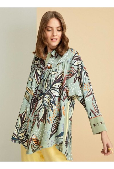 Hukka -Desenli Gömlek Yeşil