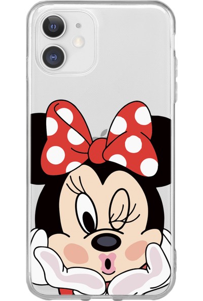 Caseland Apple iPhone 11 Uyumlu Minnie Desenli Şeffaf Telefon Kılıfı