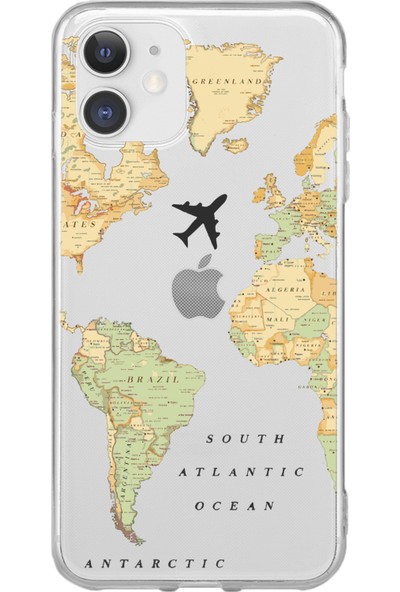 Caseland Apple iPhone 11 Uyumlu Eskitilmiş Dünya Haritası Desenli Şeffaf Telefon Kılıfı Caseland Apple iPhone 11 Uyumlu Eskitilmiş Dünya Haritası Desenli Şeffaf Telefon Kılıfı
