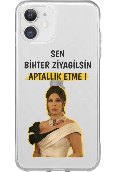 Caseland Apple iPhone 11 Uyumlu Bihter Ziyagil Desenli Şeffaf Telefon Kılıfı