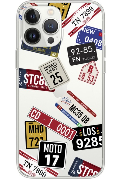 Caseland Apple iPhone 13 Pro Uyumlu Tickets Desenli Şeffaf Telefon Kılıfı