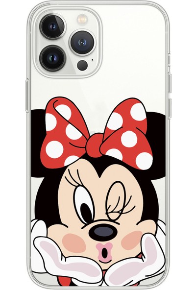 Caseland Apple iPhone 13 Pro Uyumlu Minnie Desenli Şeffaf Telefon Kılıfı Caseland Apple iPhone 13 Pro Uyumlu Minnie Desenli Şeffaf Telefon Kılıfı