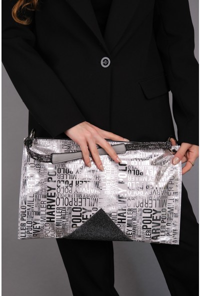 Rom Gümüş Taşlı Kadın Omuz Çantası