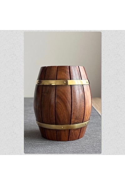 Rakun Home Dekoratif Ahşap Fıçı Kumbara