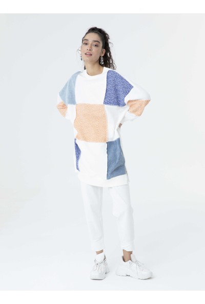 Soul Garnili Sweatshirt - Saks Mavisi Oranj - Soul