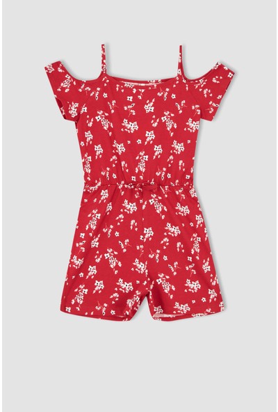DeFacto Kız Çocuk Regular Fit Desenli Askılı Pamuklu Penye Yazlık Kısa Tulum T2582A622SM DeFacto Kız Çocuk Regular Fit Desenli Askılı Pamuklu Penye Yazlık Kısa Tulum T2582A622SM
