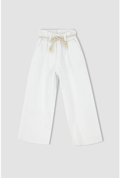 DeFacto Kız Çocuk Hasır İpli Culotte Jean Pantolon T3215A622SM