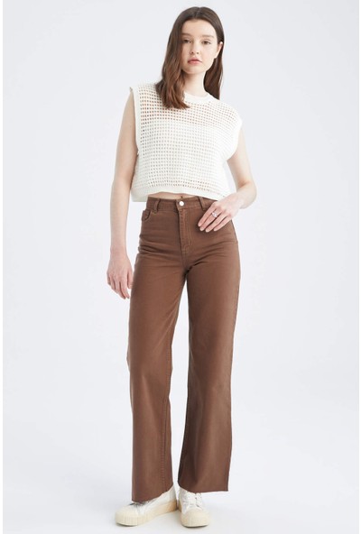DeFacto Geniş Paça Yüksek Bel Cepli Gabardin Pantolon Y2154AZ22SM