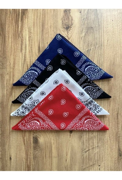 İnci Aksesuar Unisex 4 Adet Etnik Desenli Pamuk Bandana