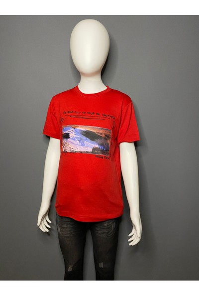 Modatek T-Shirt Sıfır Yaka Kısa Kollu Baskılı