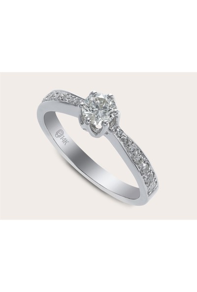 Atiye Pırlanta Altın Yuvarlak Kesim Pırlanta Yüzük