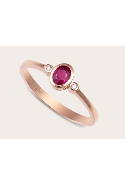 Atiye Pırlanta Altın Yakut Pırlanta Yüzük