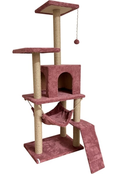 Gezeroğlu Petshop Hamaklı Yuvalı Lüx Kedi Tırmalama Evi - Gül Kurusu Gezeroğlu Petshop Hamaklı Yuvalı Lüx Kedi Tırmalama Evi - Gül Kurusu