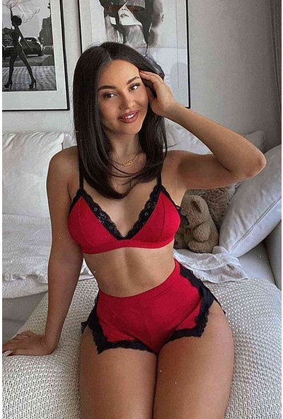 Mila Seksi Sütyen Külot Takım Kırmızı Mila Seksi Sütyen Külot Takım Kırmızı