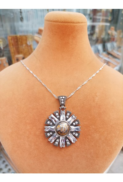 Firuze Gümüş Orijinal Zirkon Taşlı Otantik Gümüş Kolye