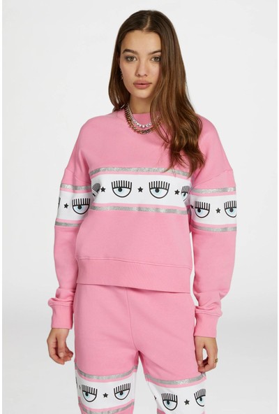 Chiara Ferragni Göz Logolu Yuvarlak Yaka Sweatshirt Chiara Ferragni Göz Logolu Yuvarlak Yaka Sweatshirt