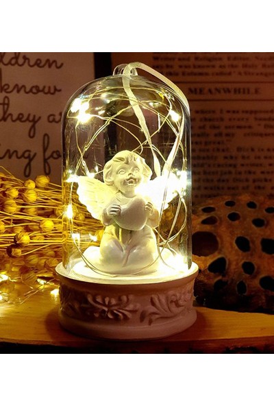 Arya Gift Peri LED Işıklı Fanus Içinde Işıklı Masum Beyaz Melek Biblo Arya Gift Peri LED Işıklı Fanus Içinde Işıklı Masum Beyaz Melek Biblo