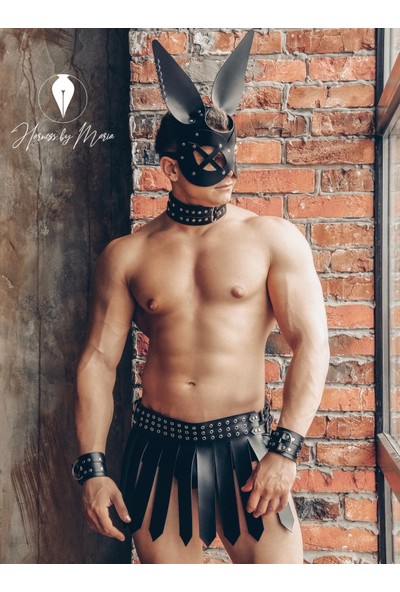 Fent Fantazi Deri Kostüm Takımı, Fantezi Maske, Bileklik, Boyunluk, Etek Seti Fent Fantazi Deri Kostüm Takımı, Fantezi Maske, Bileklik, Boyunluk, Etek Seti