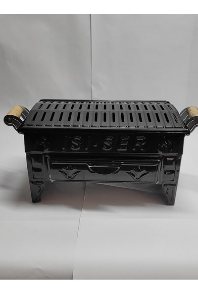 Isıser Emaye 42 X 31 Çekmeceli Izgralı Ahşap Saplı Mangal