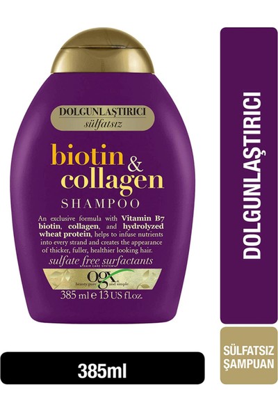 Ogx Dolgunlaştırıcı Biotin ve Kolajen Şampuan 385 ml
