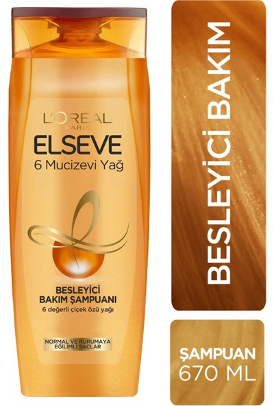 Elseve L'oreal Paris Elseve 6 Mucizevi Yağ Şampuan Besleyici 670 ml