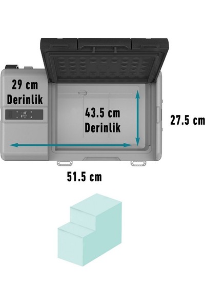 Fridgers 52LT Araç Buzdolabı & Dondurucu 12/24VDC Lgkompresör, Lityum Akü, Solar Şarj Girişi, Tekerli, Çekme Kollu, Geniş Hacim Fridgers DE52S Fridgers 52LT Araç Buzdolabı & Dondurucu 12/24VDC Lgkompresör, Lityum Akü, Solar Şarj Girişi, Tekerli, Çekme Kollu, Geniş Hacim Fridgers DE52S