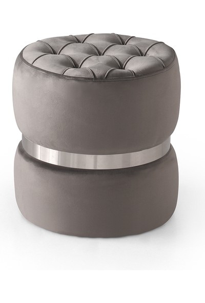 Bgm Modern Dekoratif Yuvarlak Puf Kapitone Kumaş 40X42CM Bgm Modern Dekoratif Yuvarlak Puf Kapitone Kumaş 40X42CM