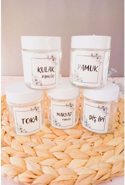 Emtory Home 5'Li Cam Banyo Düzenleyici Kavanoz Seti Emtory Home 5'Li Cam Banyo Düzenleyici Kavanoz Seti