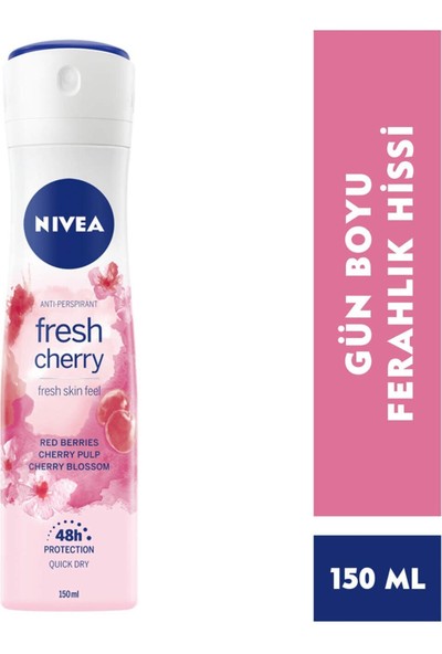 Nivea Sprey Deodorant Fresh Cherry 150 Ml