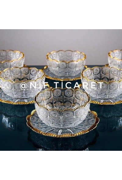 Rayan 6 Kişilik 12 Parça Gold Çerez Seti Rayan 6 Kişilik 12 Parça Gold Çerez Seti