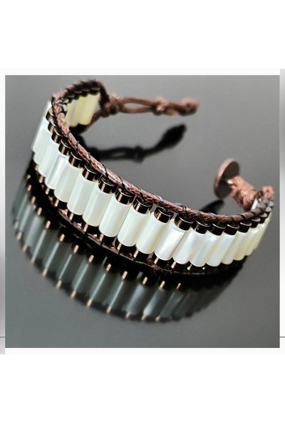 Seven Art Jewelry Sedef Bileklik / Silindir Bileklik / Beyaz Bileklik Seven Art Jewelry Sedef Bileklik / Silindir Bileklik / Beyaz Bileklik