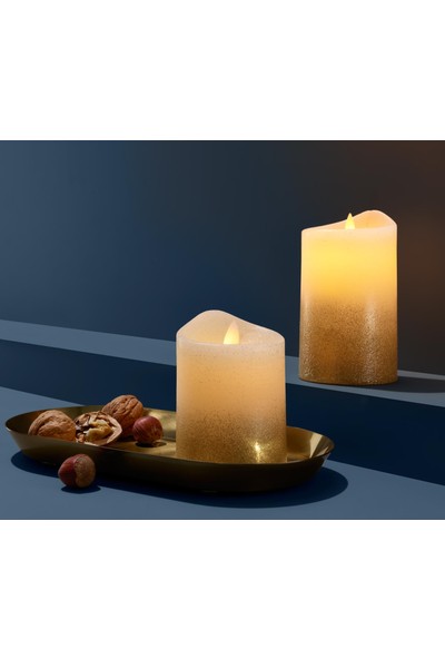 Tchibo 2 Adet LED Gerçek Mum, Sim Geçişli Krem Beyaz