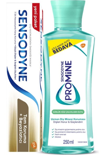 Sensodyne Tam Koruma Beyaz Diş Macunu 75 Ml + Ağız Suyu 250 Ml Sensodyne Tam Koruma Beyaz Diş Macunu 75 Ml + Ağız Suyu 250 Ml