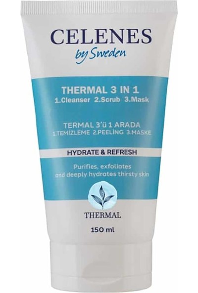 Celenes Thermal 3'ü 1 Arada Yıkama Peeling Maske 150 ml Celenes Thermal 3'ü 1 Arada Yıkama Peeling Maske 150 ml