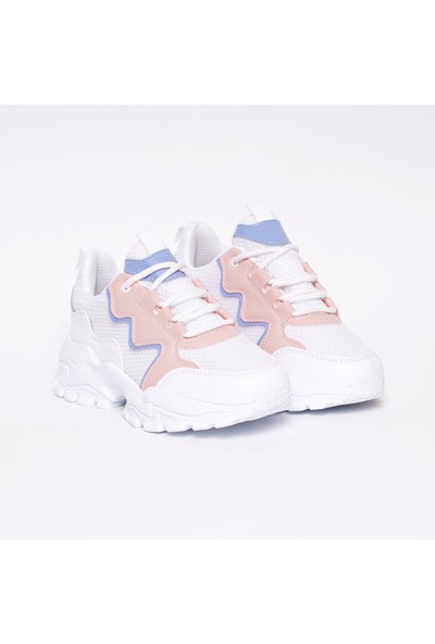 Enes Kadın Spor Ayakkabı - Beyaz Pudra