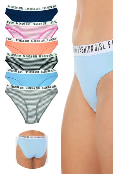 Tutku 6 Adet Beli Yazılı Lastik Pamuk Kadın Külot Tutku 6 Adet Beli Yazılı Lastik Pamuk Kadın Külot