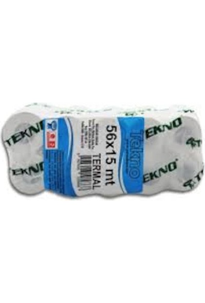 Tekno Termal Yazar Kasa Pos Rulosu 56 x 15 M 10'lu Tekno Termal Yazar Kasa Pos Rulosu 56 x 15 M 10'lu
