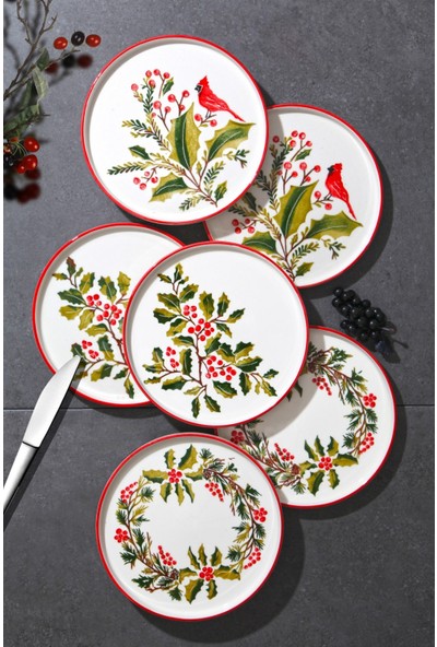 6'lı Özel Tasarım Handmade 21CM Stackable Bird Pasta Tabak Seti - Tatlı Tabağı Seti 6'lı Özel Tasarım Handmade 21CM Stackable Bird Pasta Tabak Seti - Tatlı Tabağı Seti