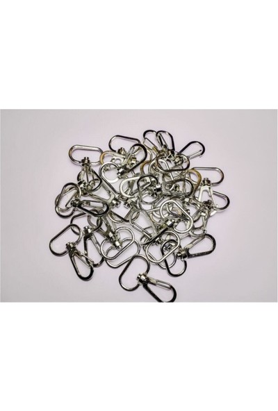 Aklar Çanta Gümüş Renk Makrome Metal Anahtarlık Halkası 50 Adet
