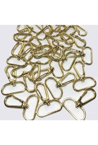Aklar Çanta Gold Makrome Anahtarlık Aparatı 100 Adet Telli Kanca Anahtarlık Klipsi Halkası