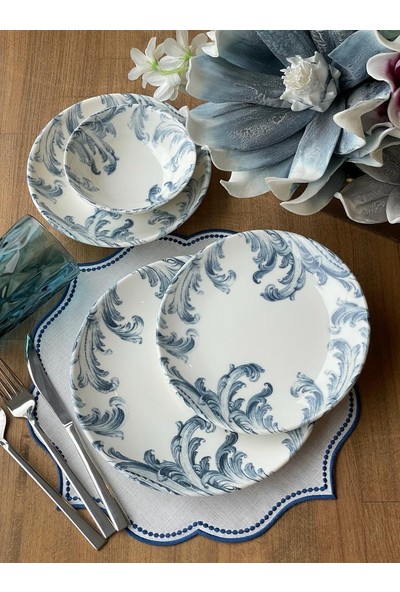 Rossev Yemek Takımı Valencia Deniz 24 Parça 6 Kişilik Rossev Yemek Takımı Valencia Deniz 24 Parça 6 Kişilik