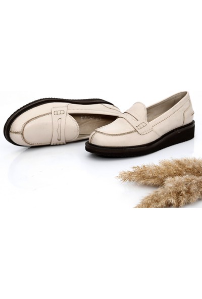 Gönderi(R) Gön Deri Yuvarlak Burun Dolgu Taban Loafer Kadın Günlük Ayakkabı 24092 Gönderi(R) Gön Deri Yuvarlak Burun Dolgu Taban Loafer Kadın Günlük Ayakkabı 24092