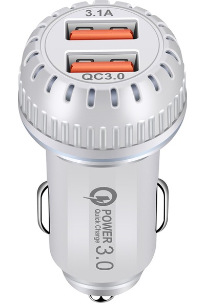 TamamElek Mini Çift Portlu Hızlı Şarj Işıklı USB Araç Içi Çakmaklık Şarj Cihazı