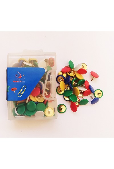 Vtk Plastik Kutulu Renkli Raptiye 100 Adet