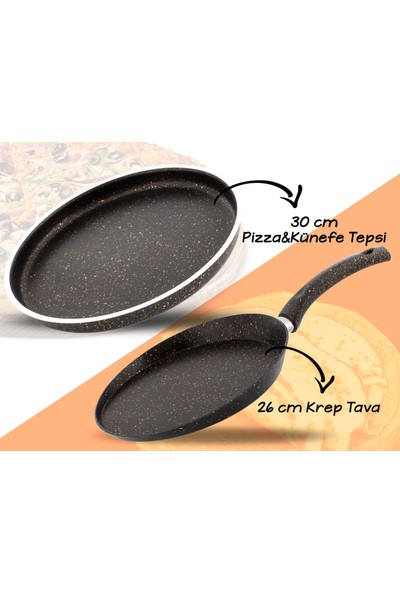Dora Granitta 26 cm Krep Tava ve 30 cm Pizza&künefe Tepsi Seti Dora Granitta 26 cm Krep Tava ve 30 cm Pizza&künefe Tepsi Seti
