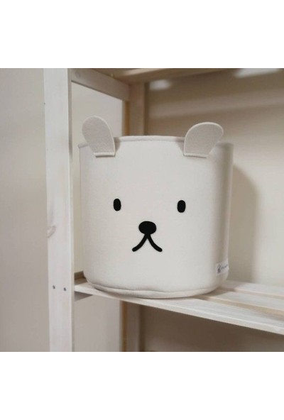 Beyaz Ayıcık Tasarımlı Çocuk Bebek Odası Oyuncak Kirli Sepeti Organizer Beyaz Ayıcık Tasarımlı Çocuk Bebek Odası Oyuncak Kirli Sepeti Organizer
