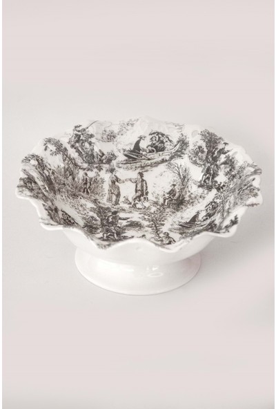 Siyah Ingiliz Dantel Ayaklı Kase/şekerlik