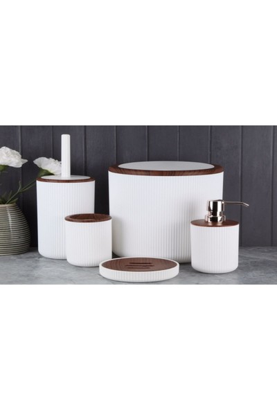 Perotti Lısbone Wood 5`li Banyo Seti Beyaz