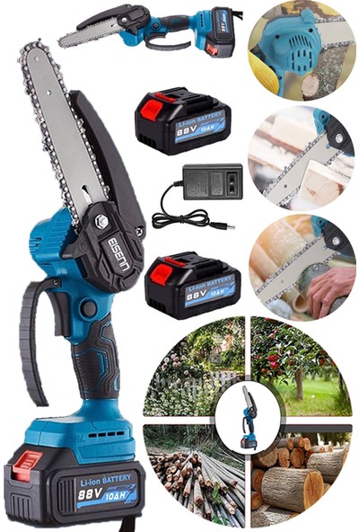 Alman Yeni Nesil Li-On Batarya 88 V 10 Ah Saw Akülü Dal Budama Testere Bıçkı Makinası 15 cm Alman Yeni Nesil Li-On Batarya 88 V 10 Ah Saw Akülü Dal Budama Testere Bıçkı Makinası 15 cm